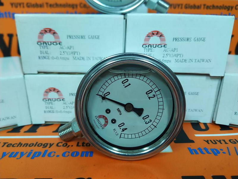 SAFE AC-AP1 LIQUID FILLED PRESSURE GAUGE 0-0.4mpa - 裕益科技自動化設備可程式編碼器PLC分散式控制系統DCS